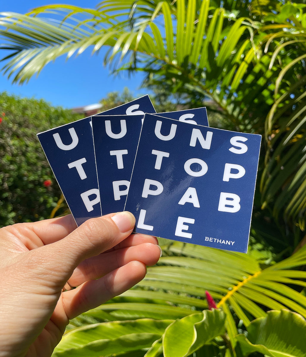 3"x3" Sticker: UNSTOPPABLE (3-Pack) – BethanyHamilton